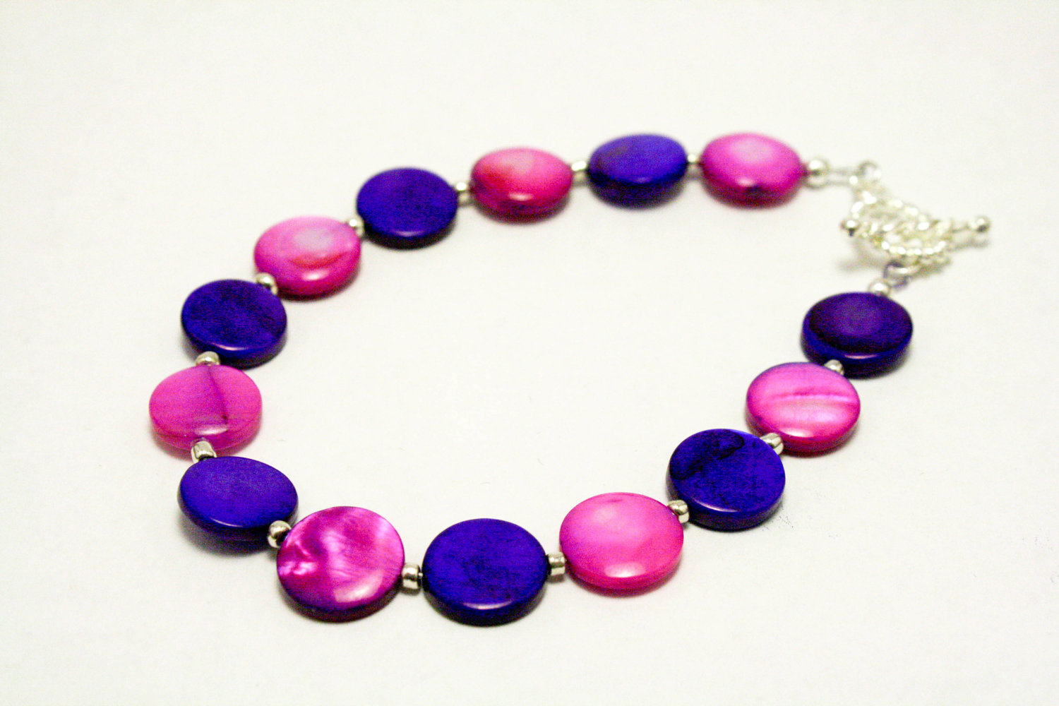 Pink And Purple Shell Bracelet on Luulla